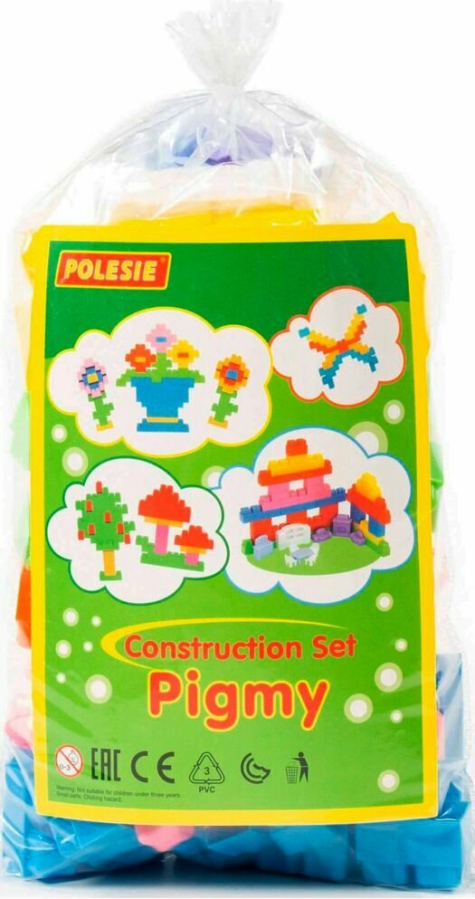 Конструктор пластиковый блочный "Малютка, сборная модель, игровой набор с фигурками мебели для детей, 130 деталей