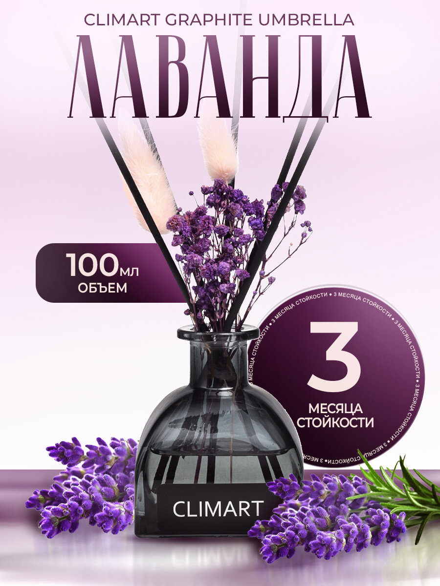 Ароматический диффузор CLIMART Graphite Umbrella , Лаванда, 100 мл