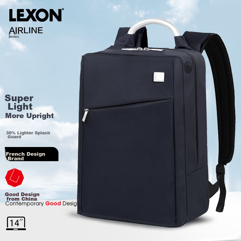 LEXON French Brand Backpack, 14-Inch Business Laptop Bag for Men, Water-Resistant Backpack, Commuter Notebook Bag, Gift
