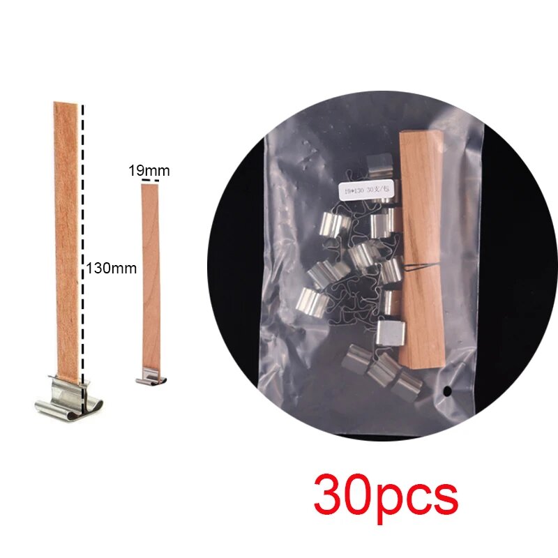 Деревянные фитили для свечей UDOCOOL 19X130mm, 30 шт.