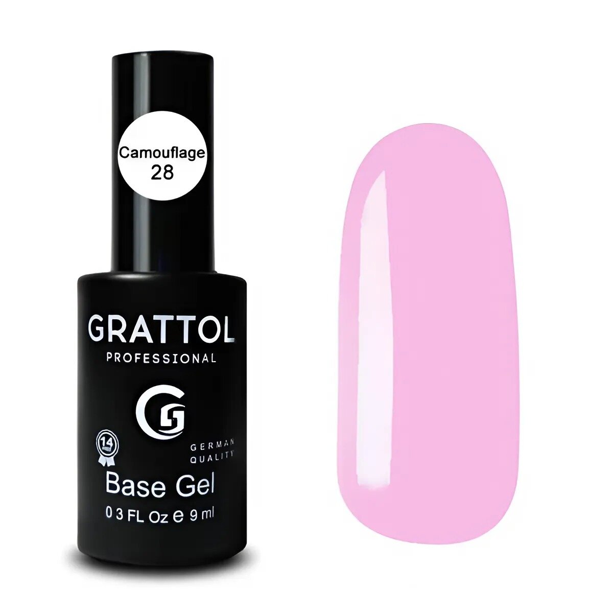 Grattol Rubber Base Camouflage 28 - База для ногтей камуфлирующая, 9 мл