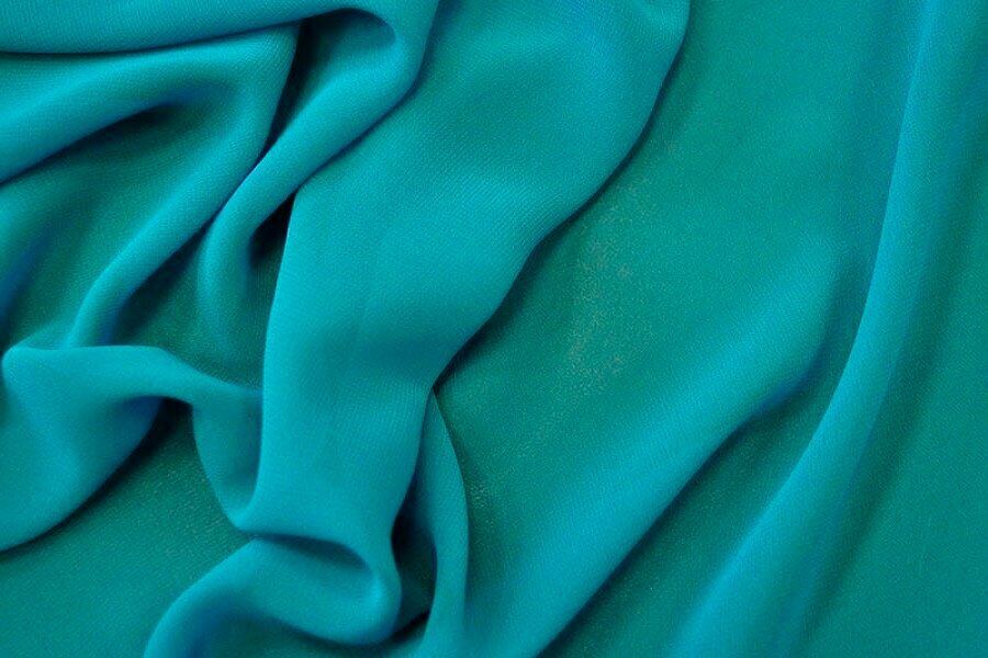 Ткань для шитья и дома Шифон MILANO CHIFFON 95 г/м2, отрез 1 м. Ш 150см. цвет морская волна.