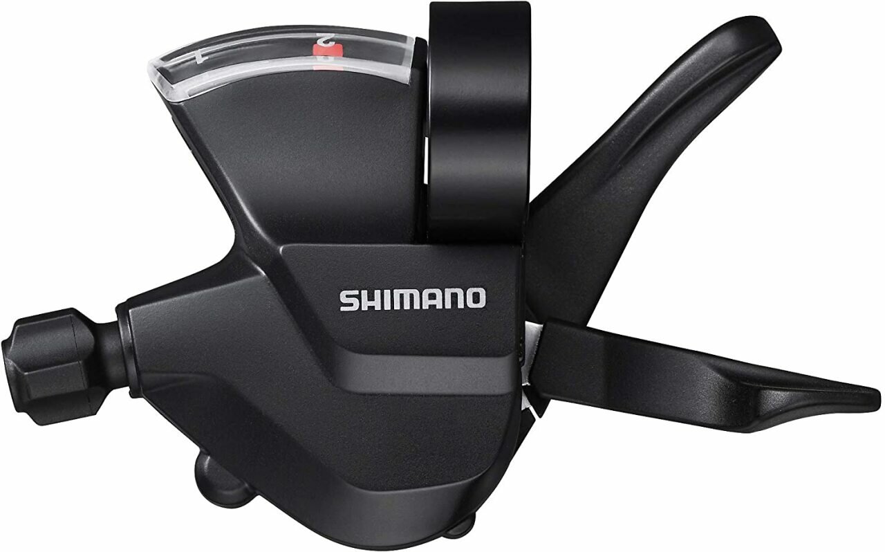 Шифтер Shimano Altus, M315, левый, 2 скорости, трос 1800мм Черный