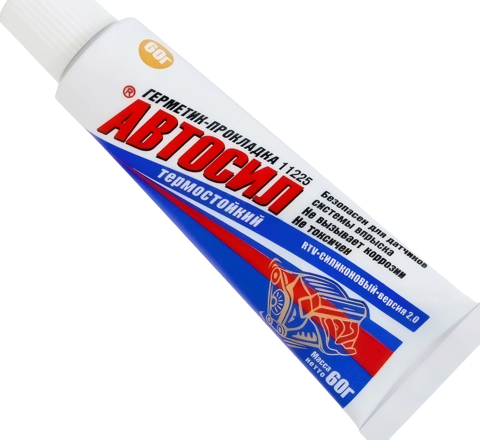 Герметик-прокладка силиконовый автосил 11225 60гр термостойкий