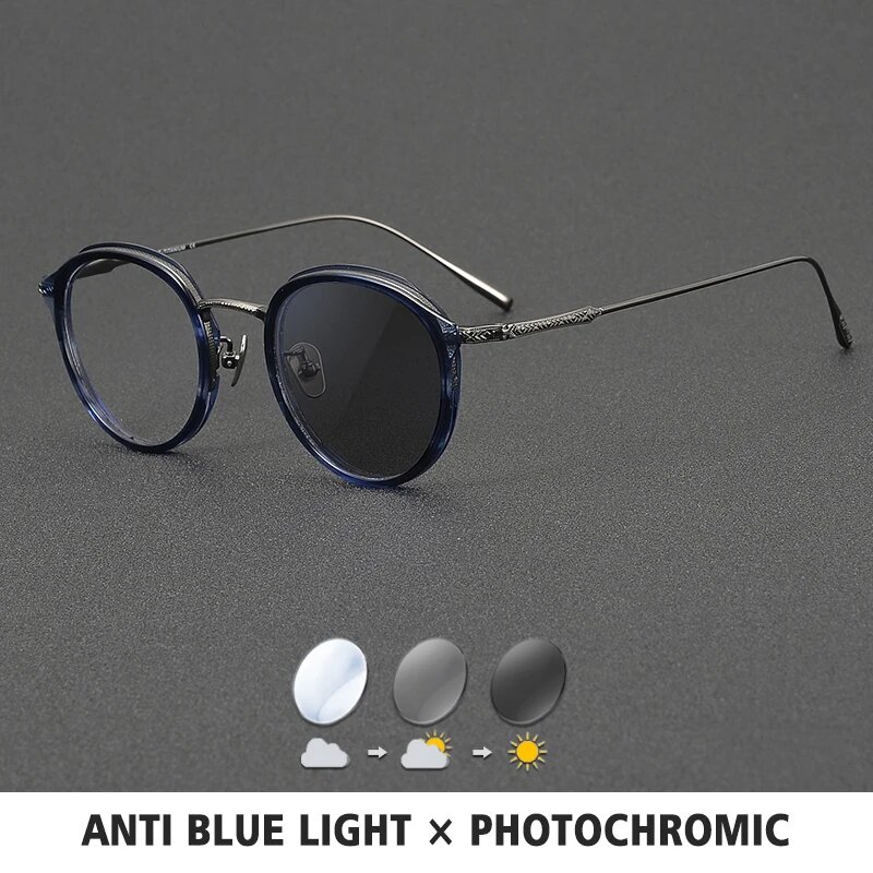 BLMUSA Фотохромные очки из титана C3-Blue Gun-BS, +200