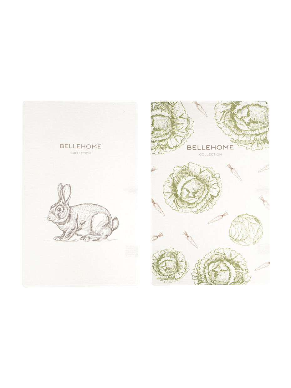 Полотенце кухонное BELLEHOME "Bunny", 40х70 см, 2 шт, 50% лен, 50% хлопок