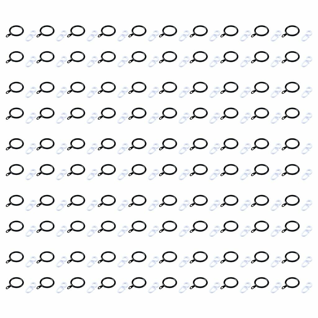 100 шт, кольцо для штор с пластиковой подвесной пряжкой-черное кольцо с большой белой подвесной пряжкой