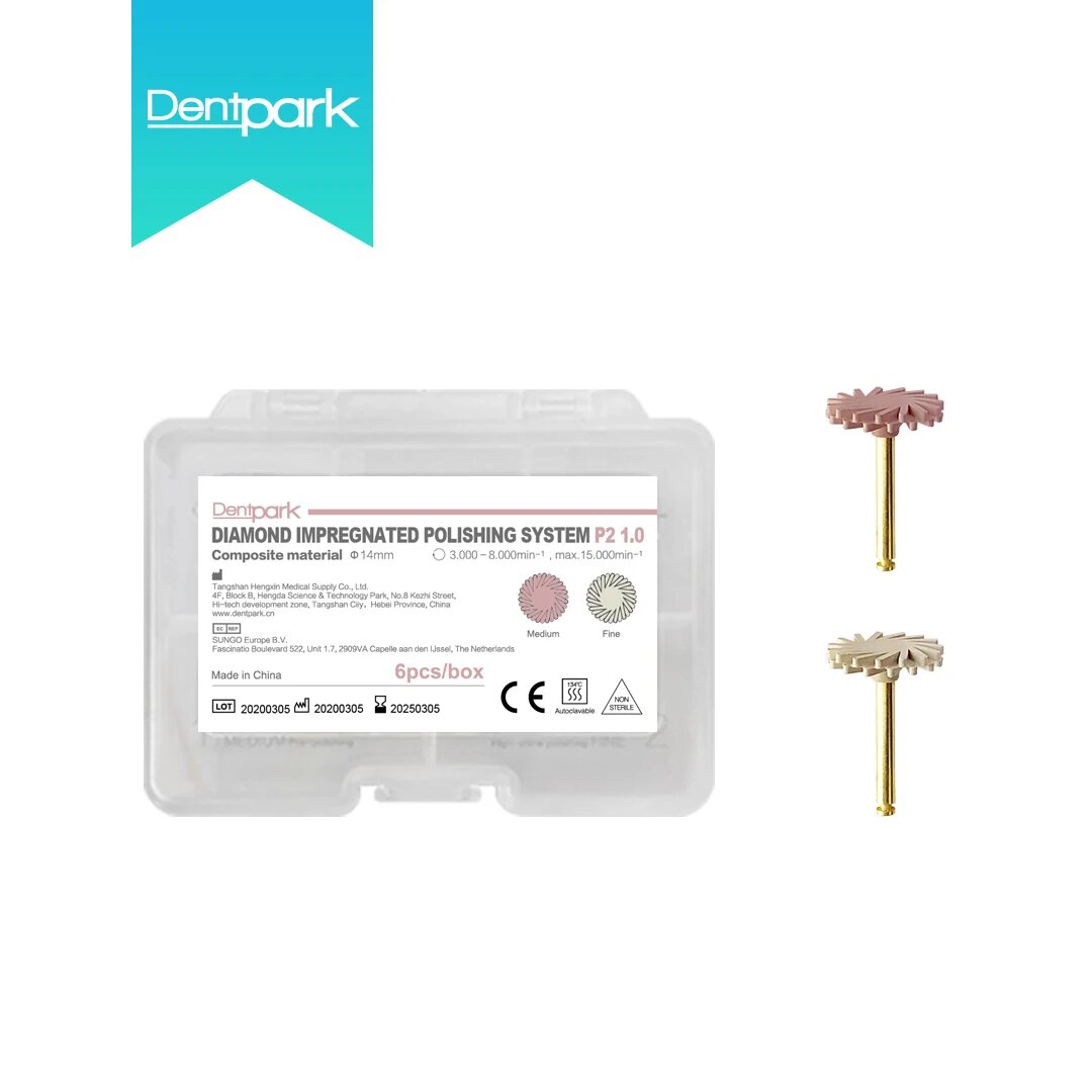 Dentpark 6 шт. стоматологические полиры 2-ступенчатые с алмазной пропиткой
