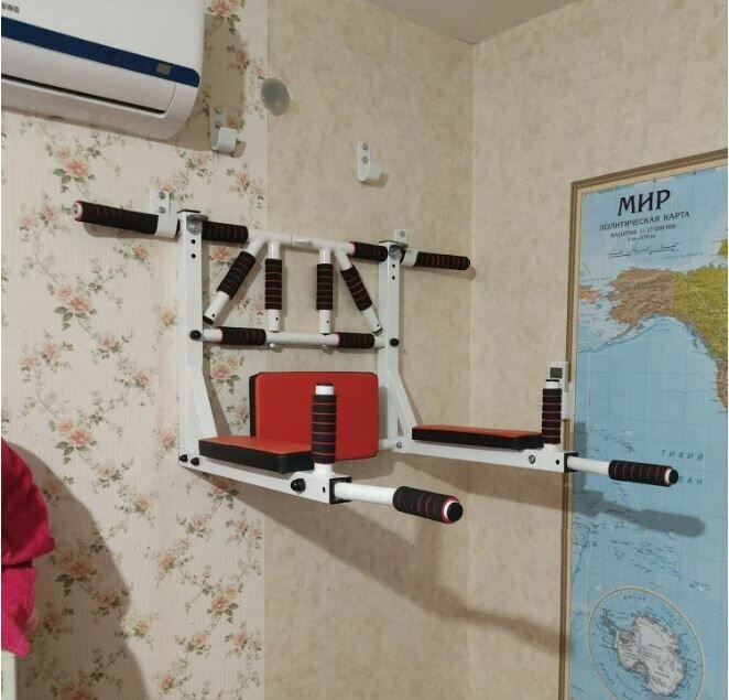 Турник Sportlim Брусья-Пресс 3в1 Мультихват Бело-красный