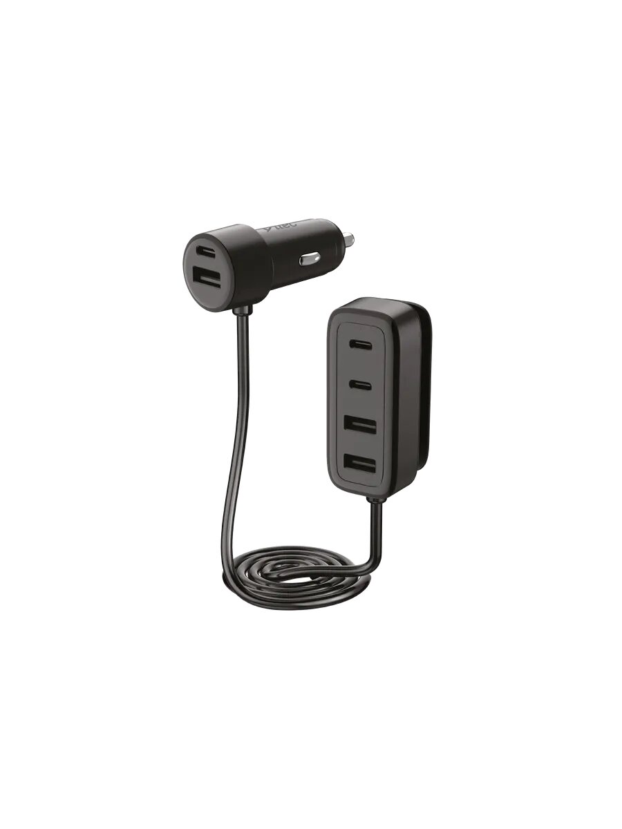 Автомобильное зарядное устройство 6-в-1 TTEC SmartCharger 6in1 PD 90W Car Fast Charger 3 USB-C + 3 USB-A. Цвет: черный