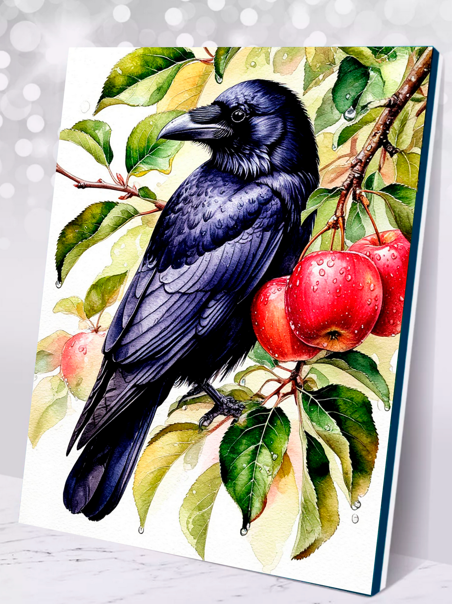 Картина на стену для интерьера "Ворон" 40х50 см, холст на подрамнике, InterToys