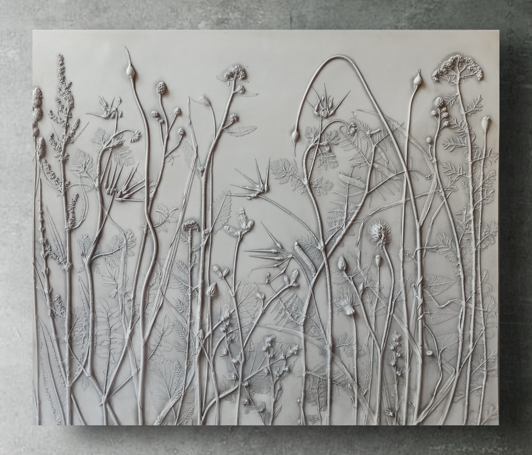 Панно. Ботанический барельеф 50*60*2 см, гипс. Ручная работа
