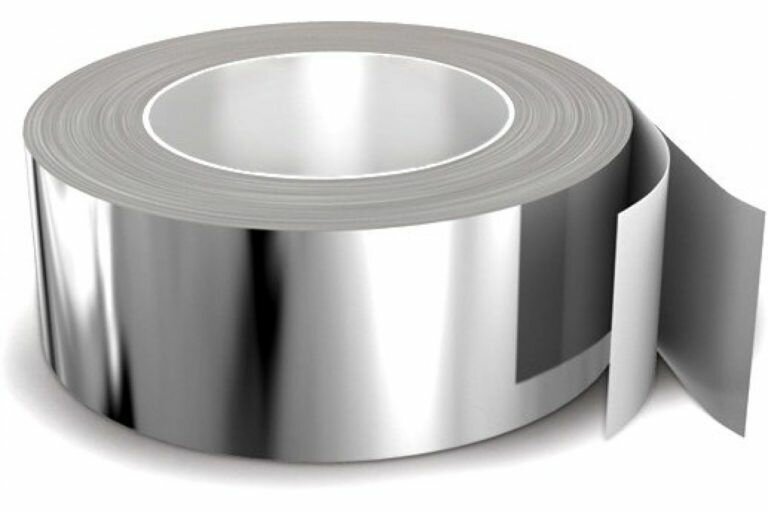 Алюминиевый скотч термостойкий Руфизол 48 мм, 50 м. п, влагостойкая металлическая фольга лента для бани, вентиляции, труб