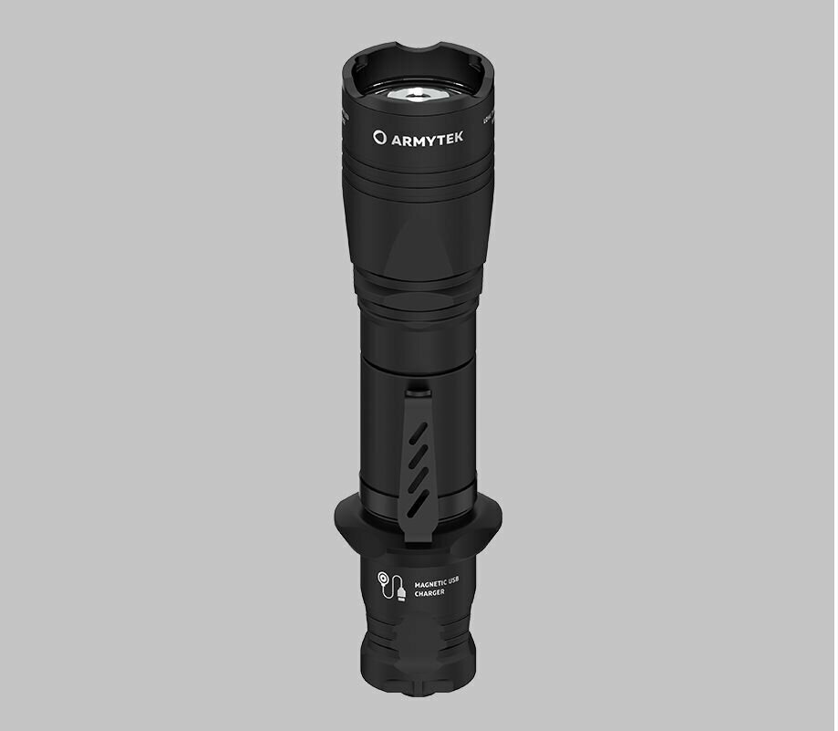 Фонарь тактический Armytek Dobermann Pro Magnet USB, холодный свет, ремешок, чехол, аккумулятор(F07501C)