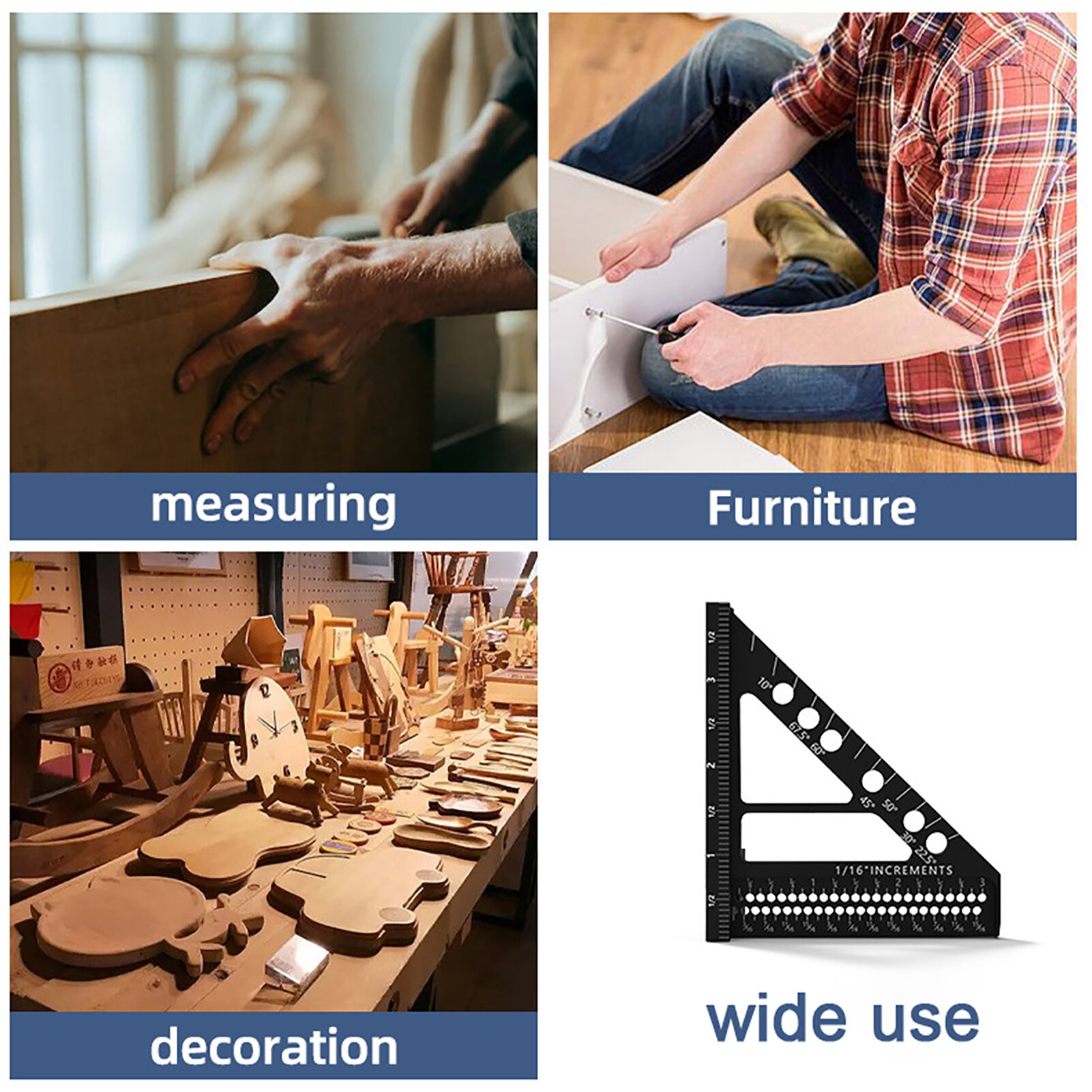Калибровочная линейка CrossLine Вертикальная линия Угол 45° Прямоугольный калибр Угловая линейка Чертилка из алюминиевого сплава Измерительная линейка для деревообработки Принадлежности для плотника