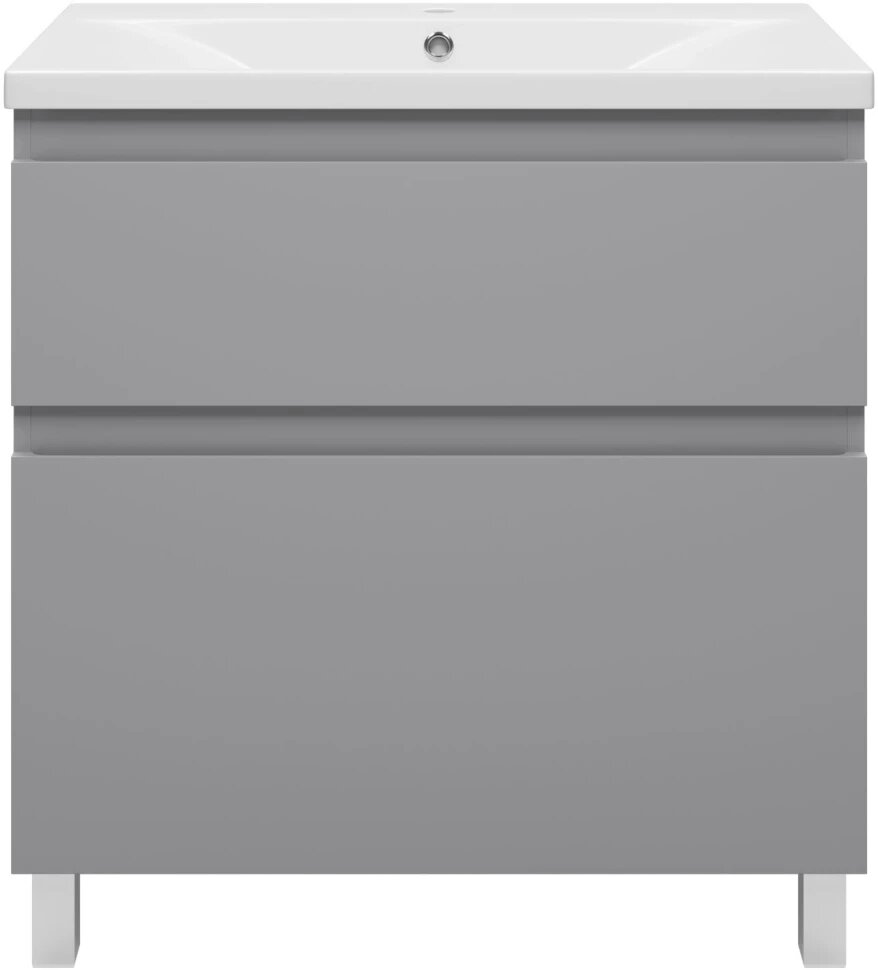 Тумба под раковину Misty Лаки П-Лак-01080-5012Я 80 см, напольная, серый матовый