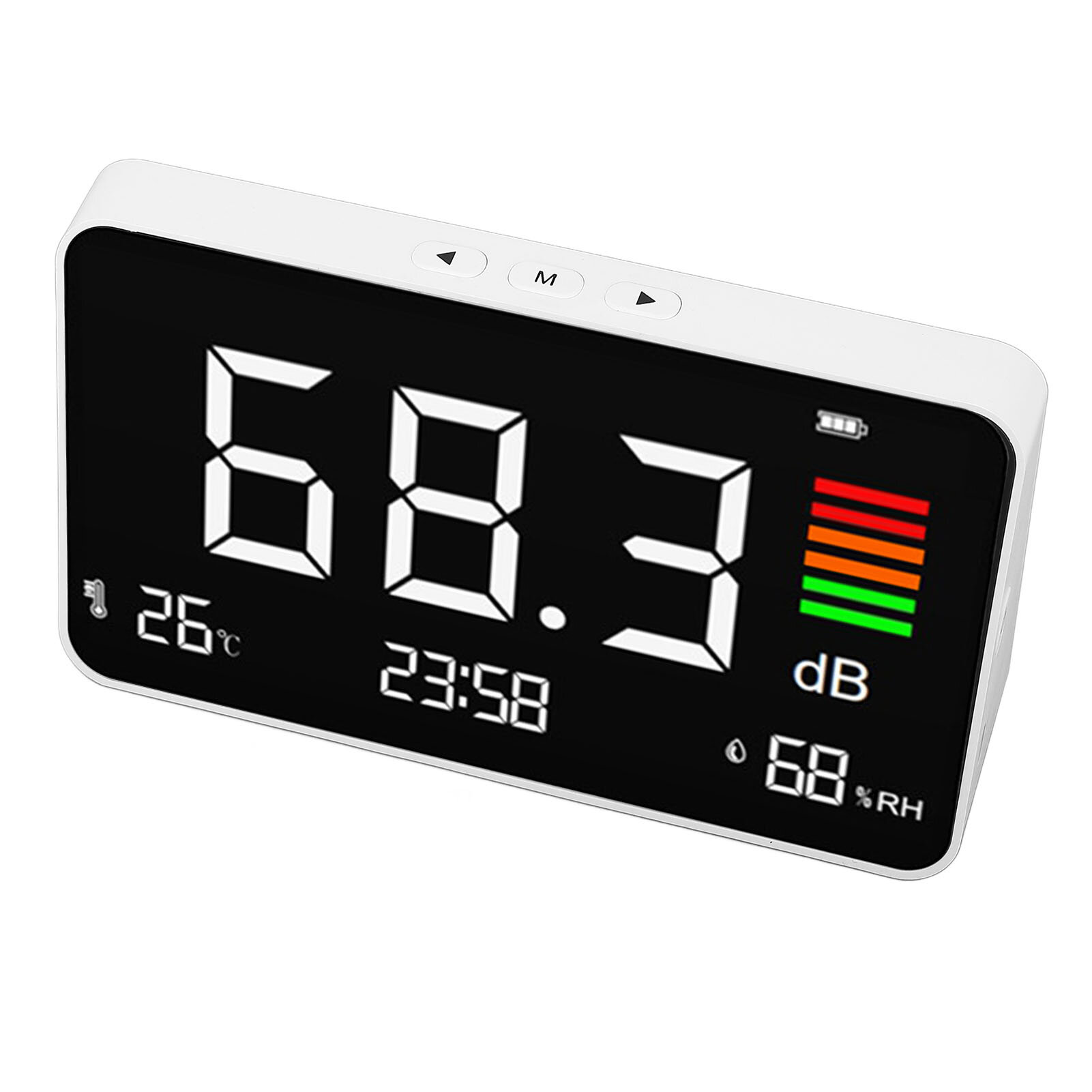 Desktop Digital Decibel Meter DM219N 30-130dBA with Temp Humidity Detection for Home School Library