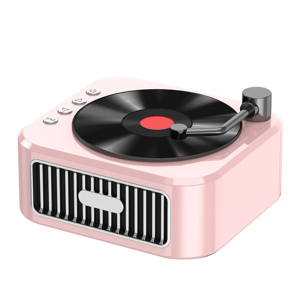 Портативный беспроводной динамик Vintage CD Record Style BT5.3 Технология Стерео Сцена HiFi Звук AUX USB Flash Drive TF Card 10H Длительное Воспроизведение Портативный Белый Розовый Зеленый Желтый ABS 800mAh 5V-1A 5W 10 метров 131*120*67mm