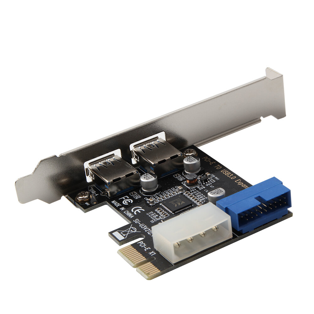 Карта расширения PCI-E to USB 3.0, 2 внешних порта, интерфейс 19-pin