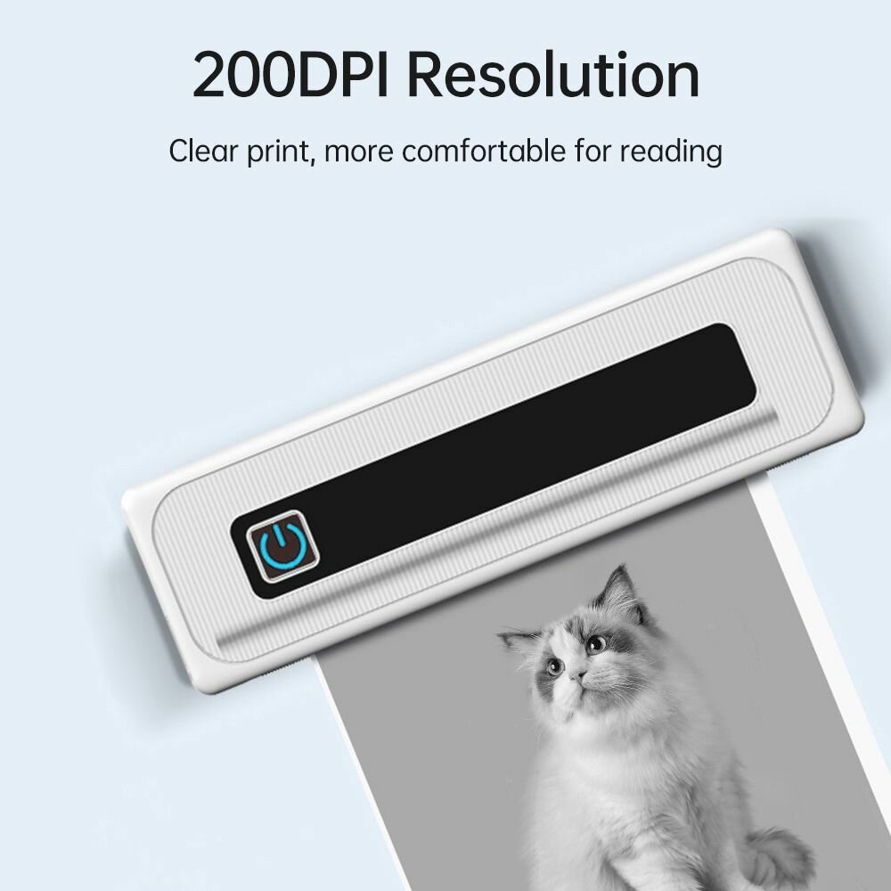 Портативный принтер A4, BT, 210 мм/112 мм/80 мм/57 мм, для дома и офиса