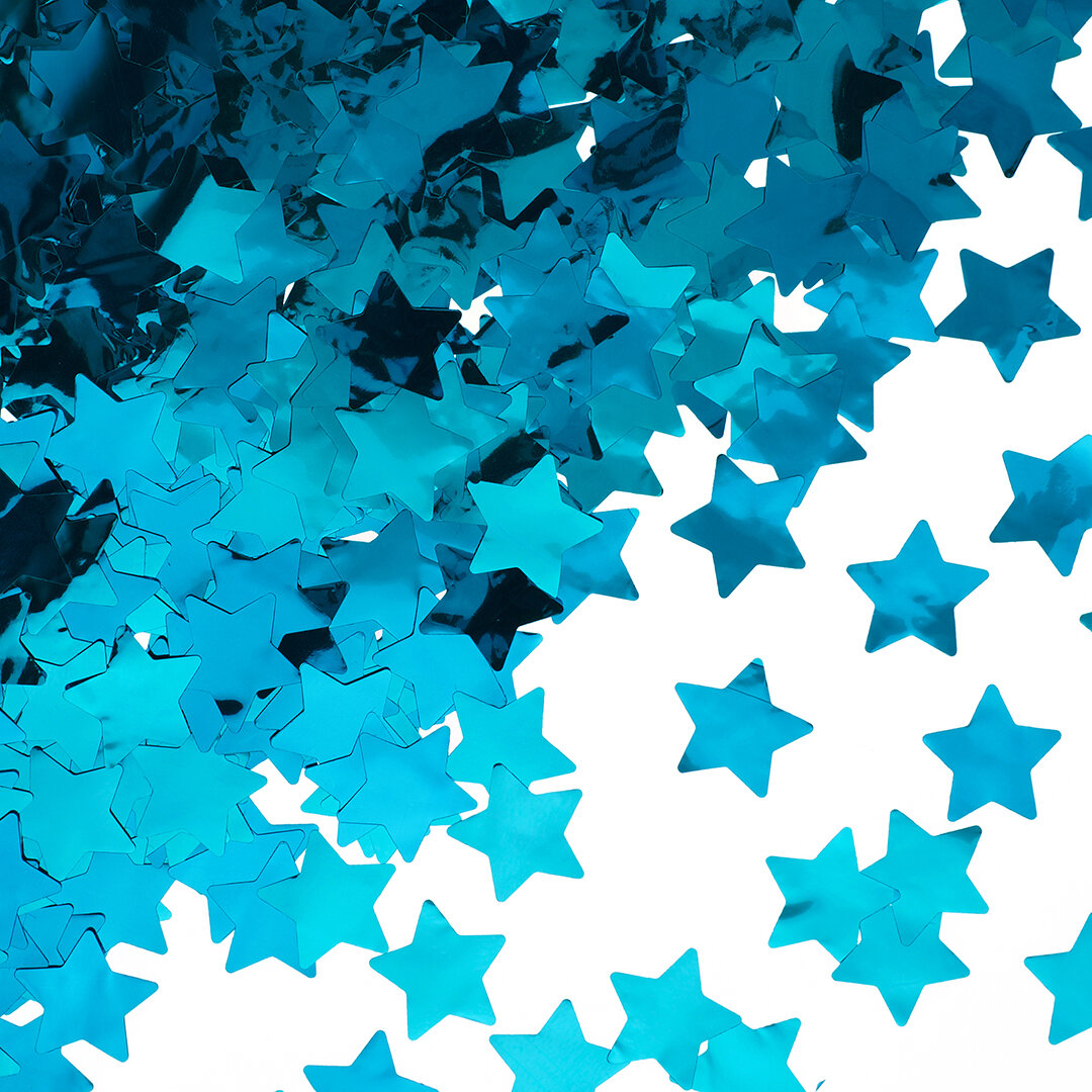 Конфетти Волна веселья Фольга Звезда, цвет голубой металлик 2,5 см 50 г