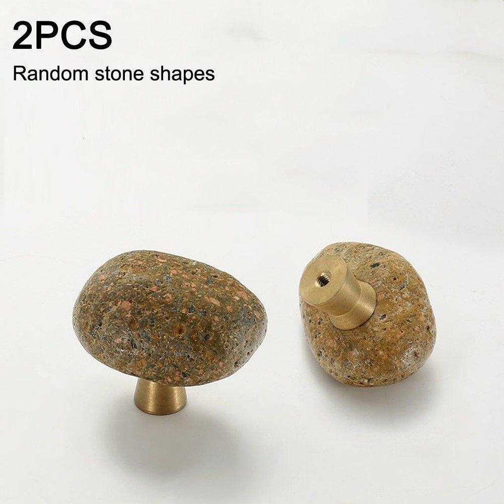 OZ-Worlar-2 шт. в упаковке уникальные креативные ручки для дверей из натурального камня, ручки для ящиков шкафа