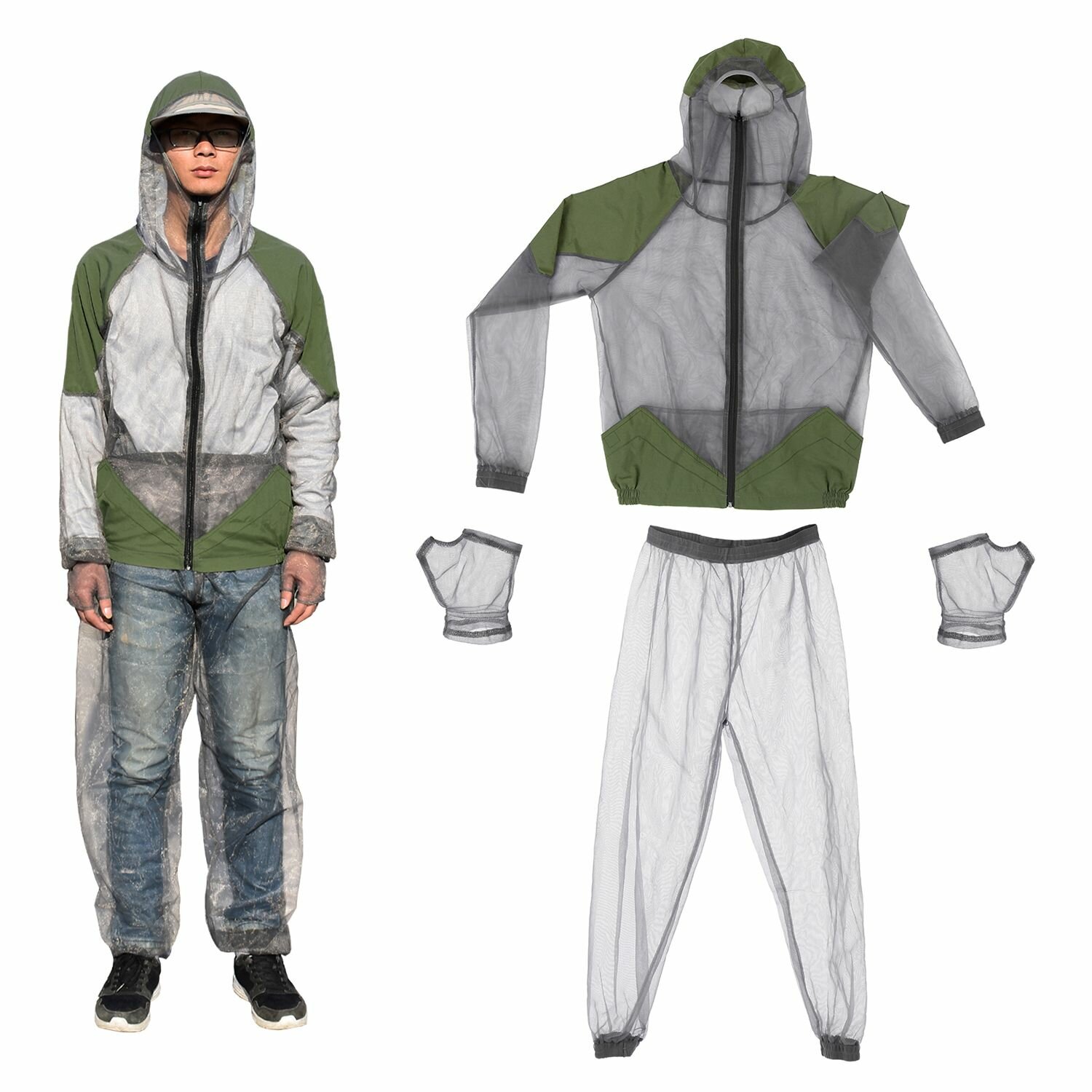 Комплект одежды для рыбалки на открытом воздухе отпугивает комаров