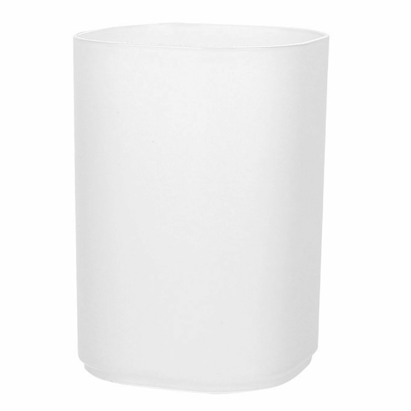 Pen Holder Transparent Frosted Finish Pencil Space Saving Multifunctional Cup for Desktop School Office White