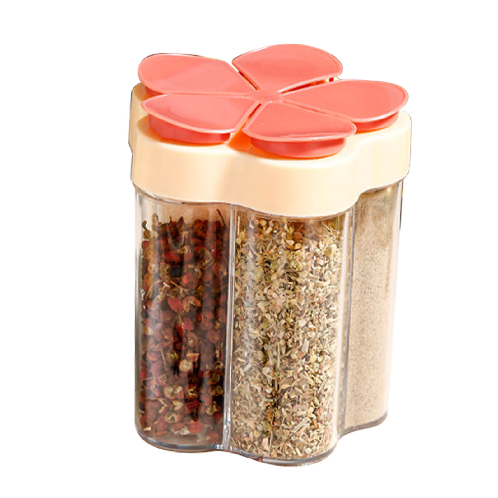 5 в 1 Контейнеры для специй герметичные для путешествий Посуда для специй портативная Коробка для специй для кемпинга Барбекю Пикник Оранжевый