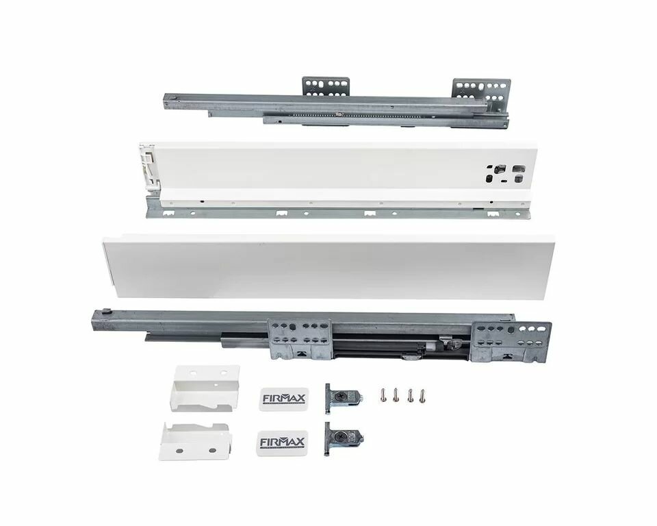 Комплект ящика Firmax Smartline, длина 500 мм, высота 84 мм, Push-to-Open, белый