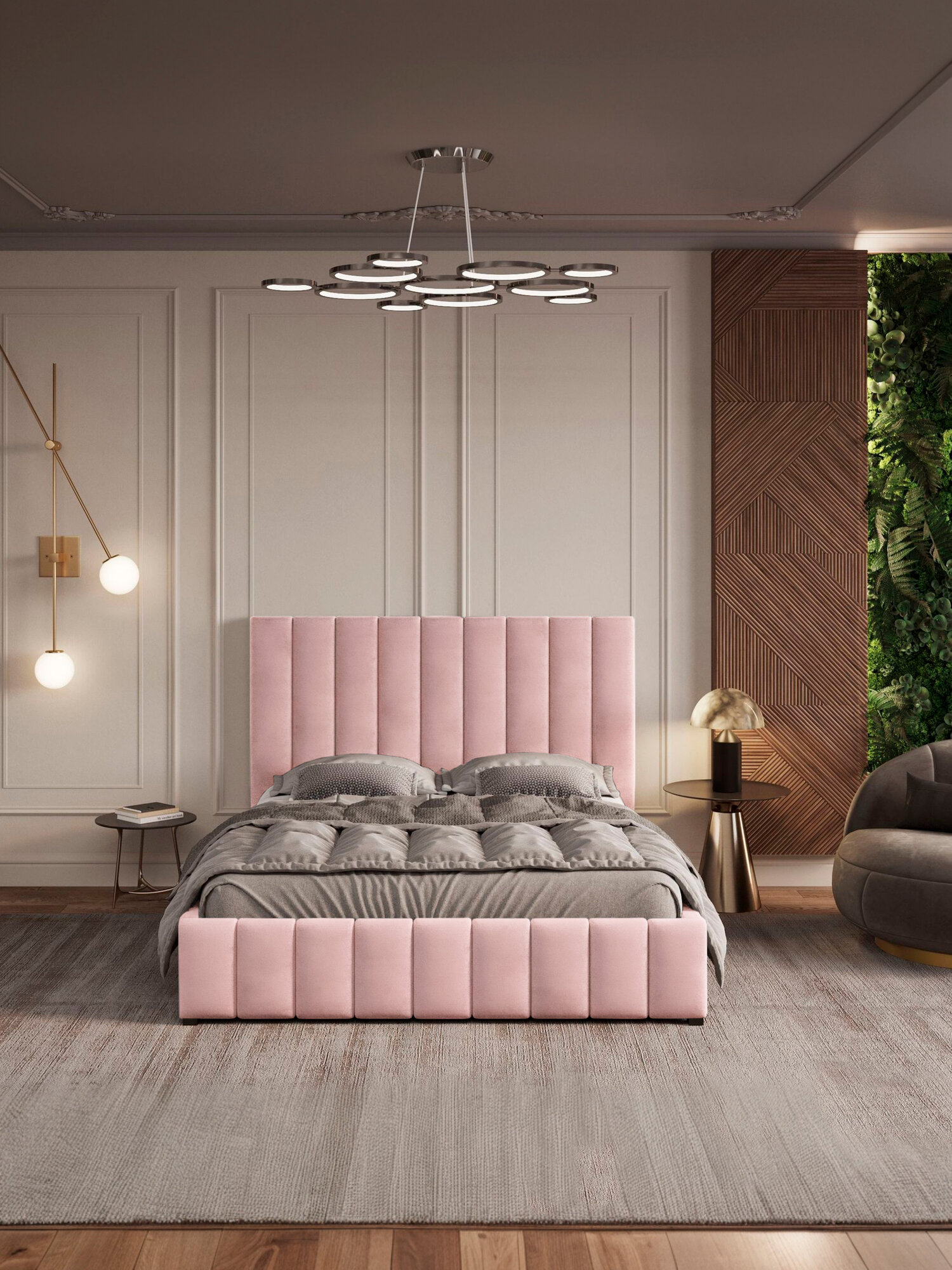 Двуспальная Микс Интерьер кровать Милан 180х200 с подъёмным механизмом, с мягким изголовьем для дома и спальни, ортопедическое основание, ящик для белья