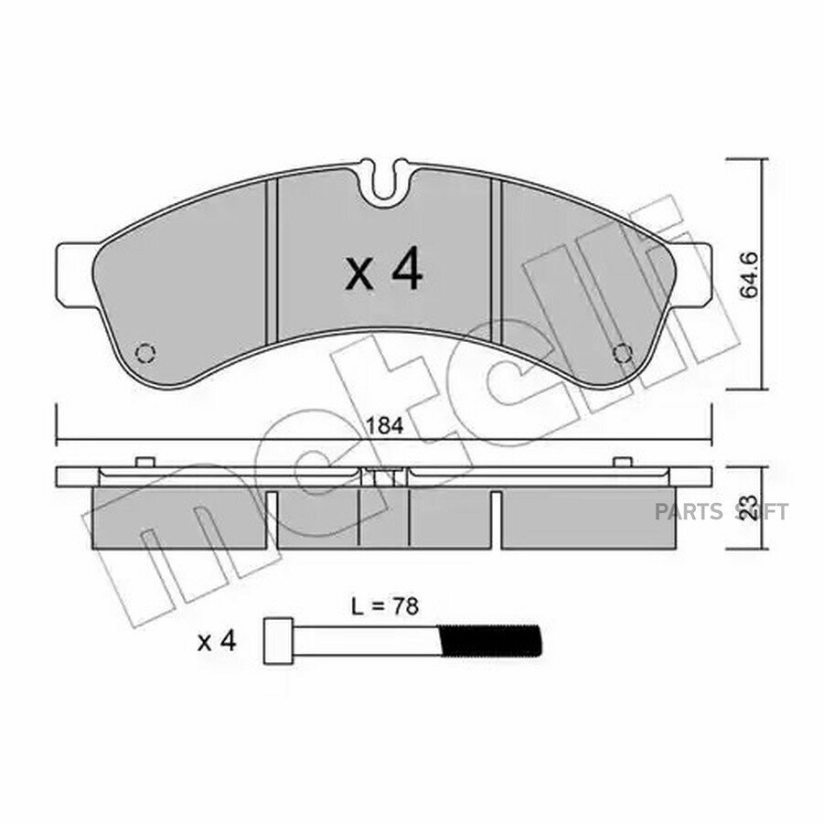 METELLI Колодки тормозные