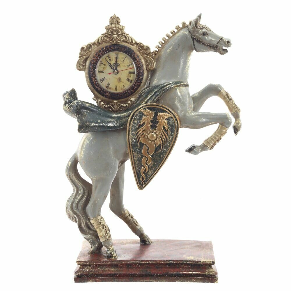Часы настольные "Лошадь" D8см, 32х14х46 см