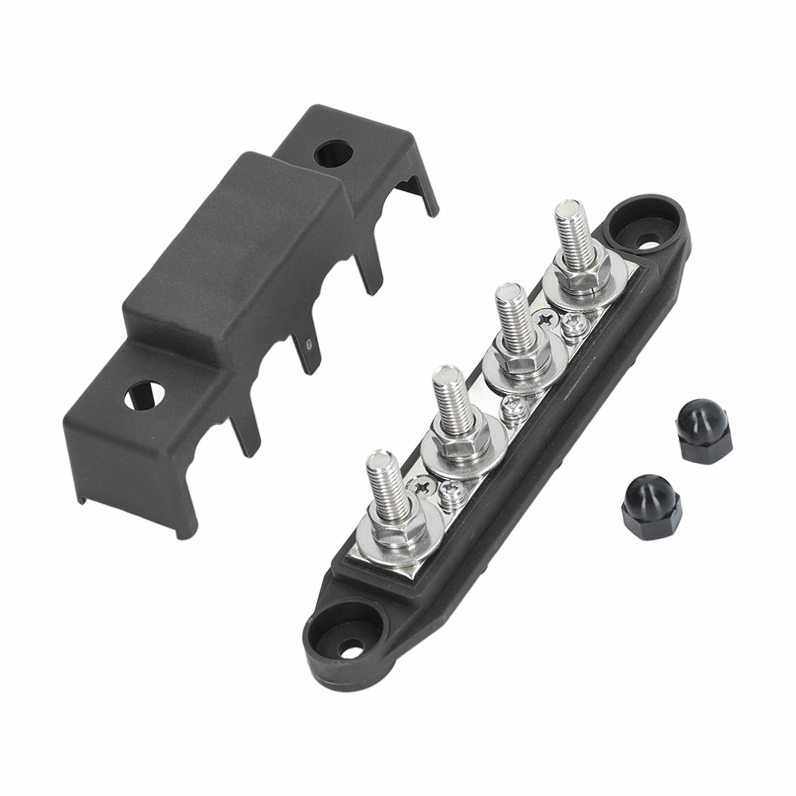 Блок распределения питания 4 шпильки 3/8 дюйма 12-48В черный для лодки