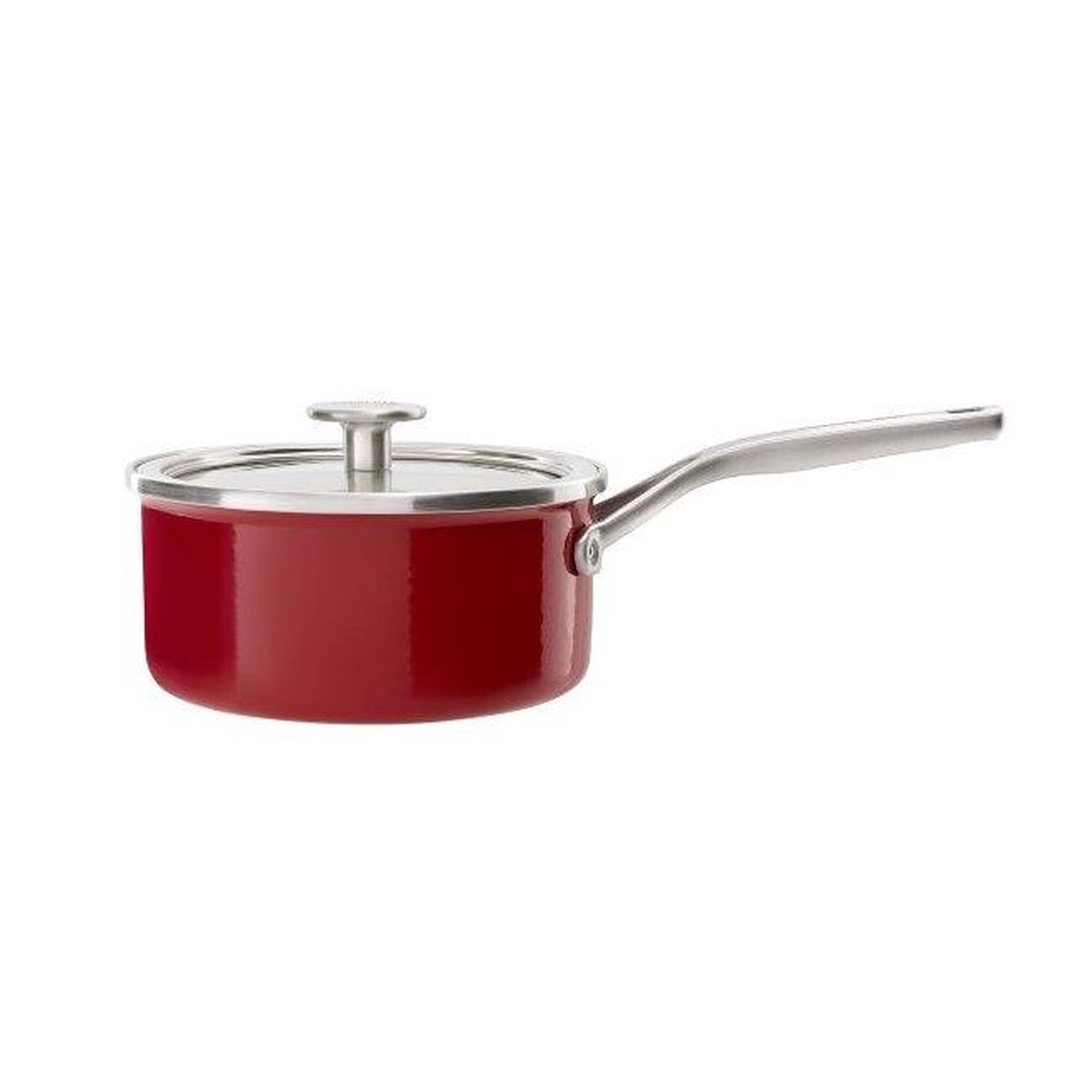 Сотейник с крышкой KitchenAid эмалированный, диаметр 16 см, 1.3 л, цвет красный, CW-CC003287-001