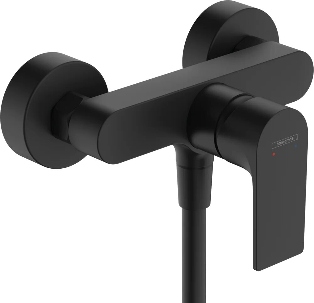 Смеситель для душа Hansgrohe Rebris E 72650670 черный, матовый, настенный, латунный, однорычажный, без лейки, смеситель для ванны с душем