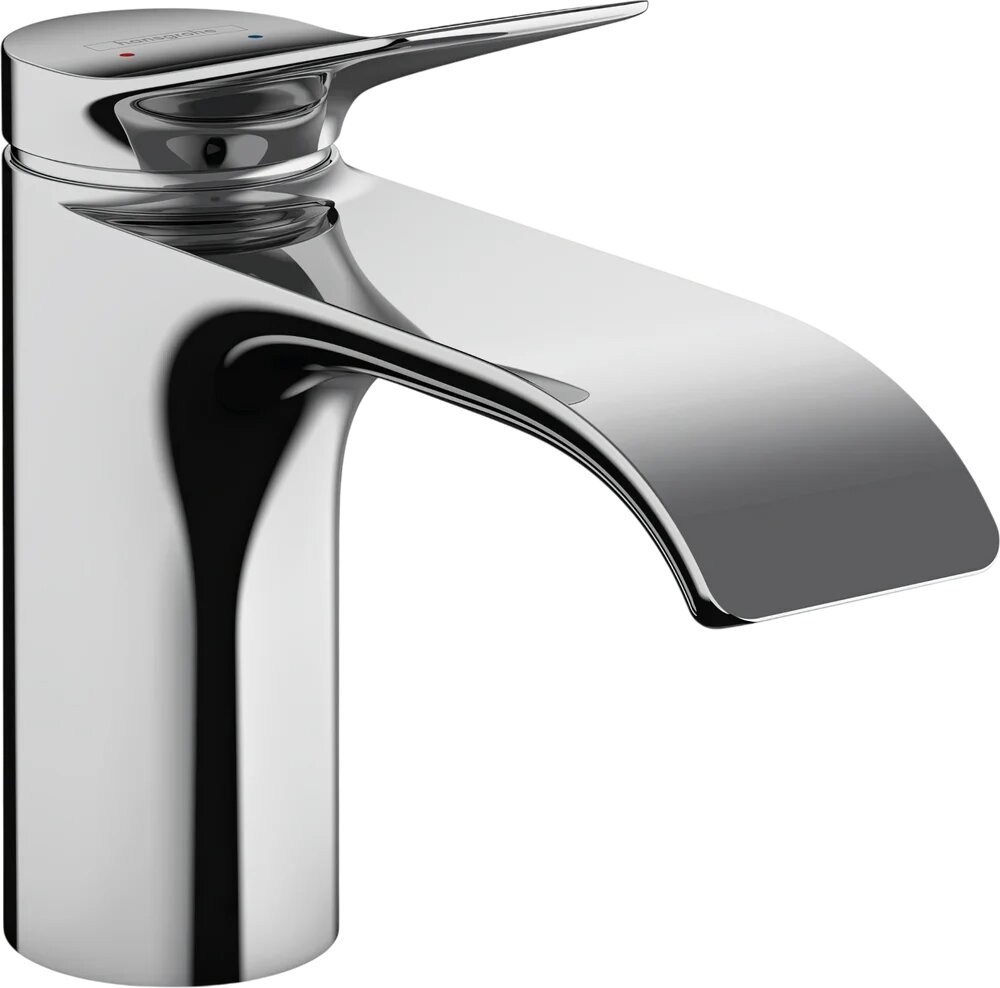 Смеситель для раковины Hansgrohe Vivenis 80 Vivenis 80 75010000 хром, глянцевый, кран для ванной в раковину, из латуни, рычажный, с керамическим картриджем, с донным клапаном