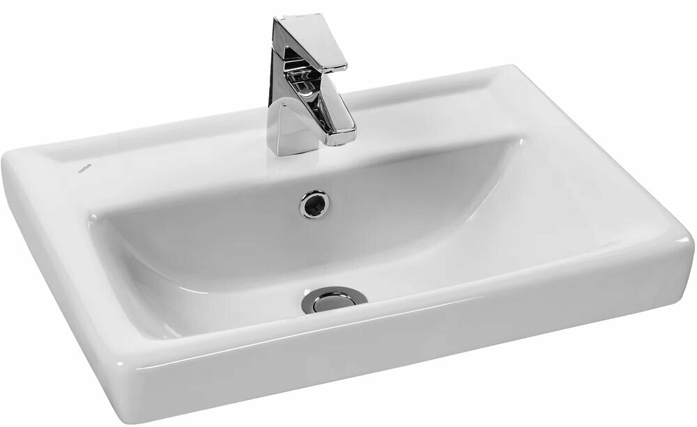 Мебельная раковина AQUATON Тигода мини 55 фарфоровая, раковина для ванной, белая, прямоугольная