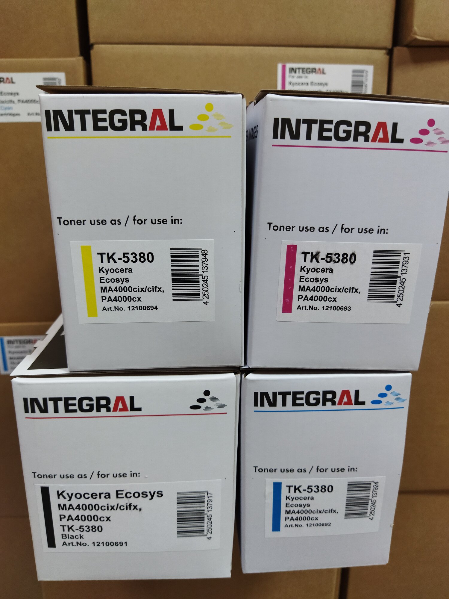 Комплект цветных картриджей INTEGRAL TK-5380 CYMK, для Kyocera MA4000cix/cifx, PA4000cx