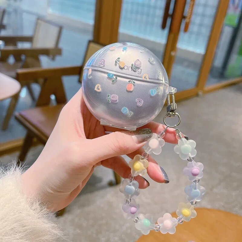 Для Sanag S6S Free Clip Case 3D Star Flower Наушники Мягкий чехол для Sanag S6S FreeClip Коробка для наушников Fundas с брелоком