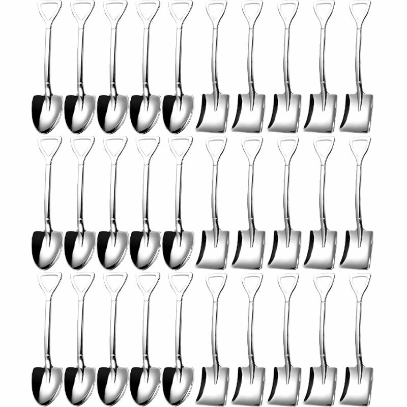 Серебряные ложки из нержавеющей стали для фруктов Mixed Style, 10PCS