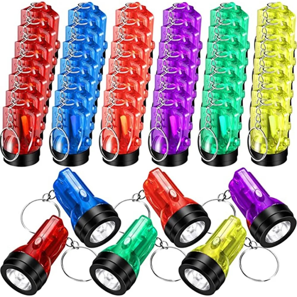 12 LED брелоков-фонариков, цветные