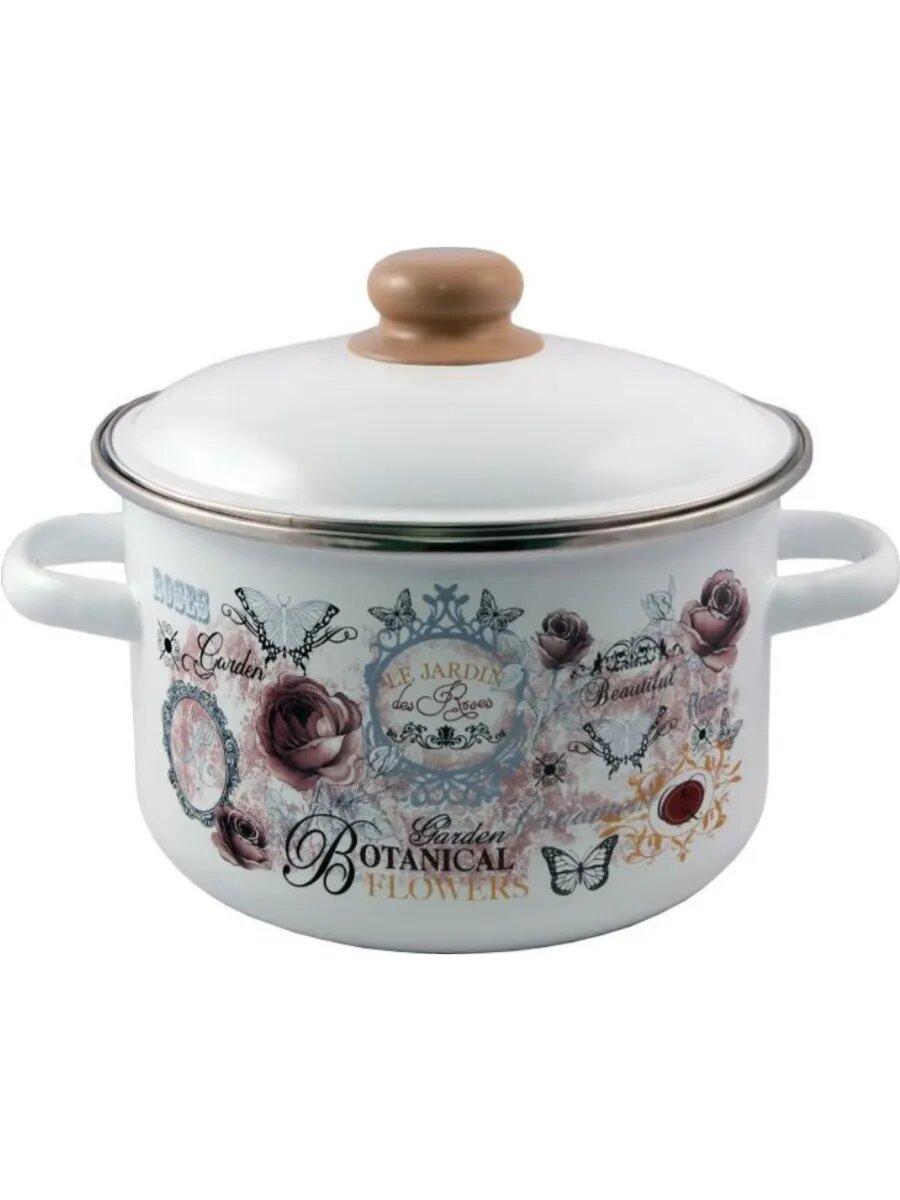 Кастрюля стальная 1RD181М Roses Roses 3л с крышкой