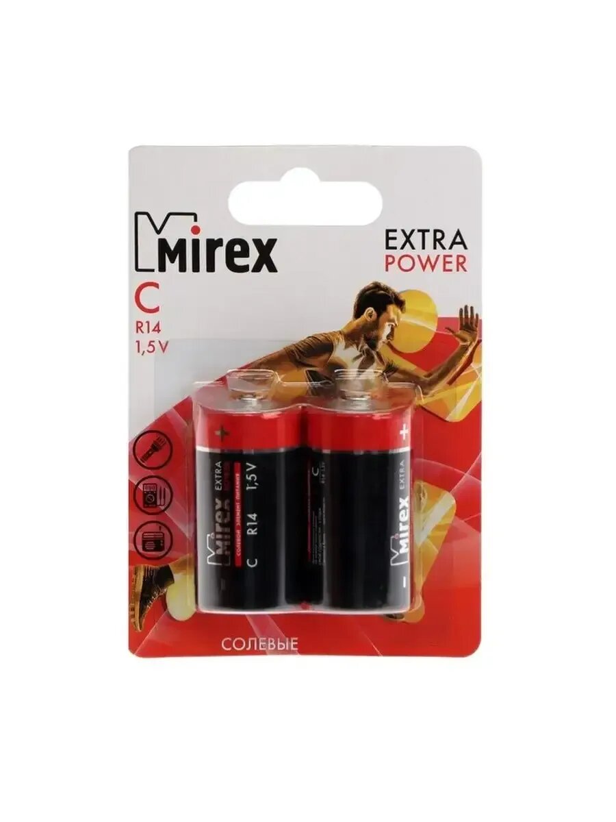 Батарейка солевая C, R14 1.5В, 2 шт