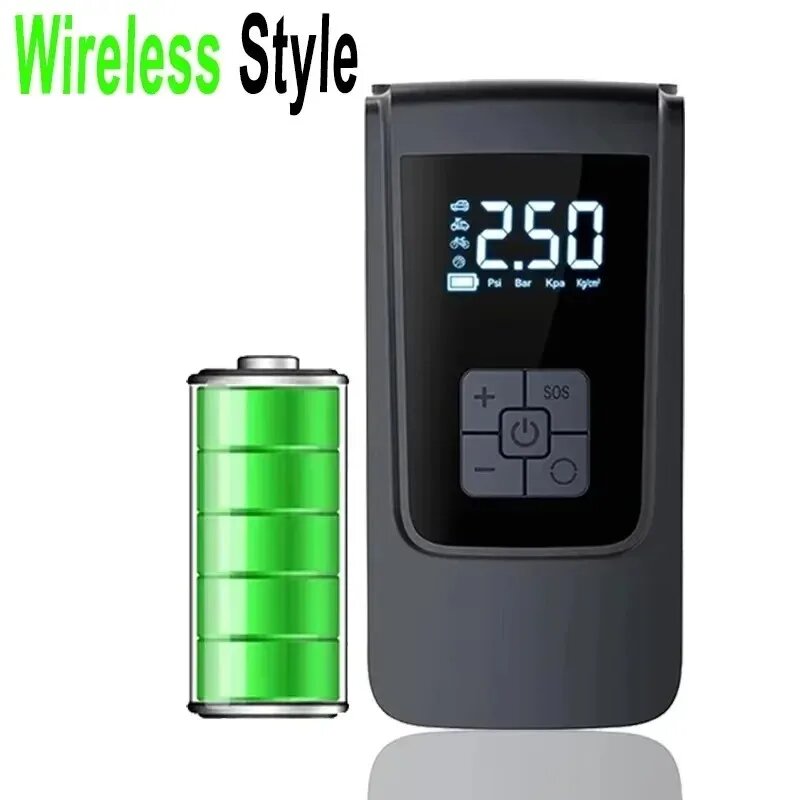 EAFC 150PSI портативный воздушный компрессор, накачка шин, автомобильный насос для шин, ЖК-дисплей, цифровой фонарик для автомобиля, мотоцикла, велосипедного мяча, wireless Style