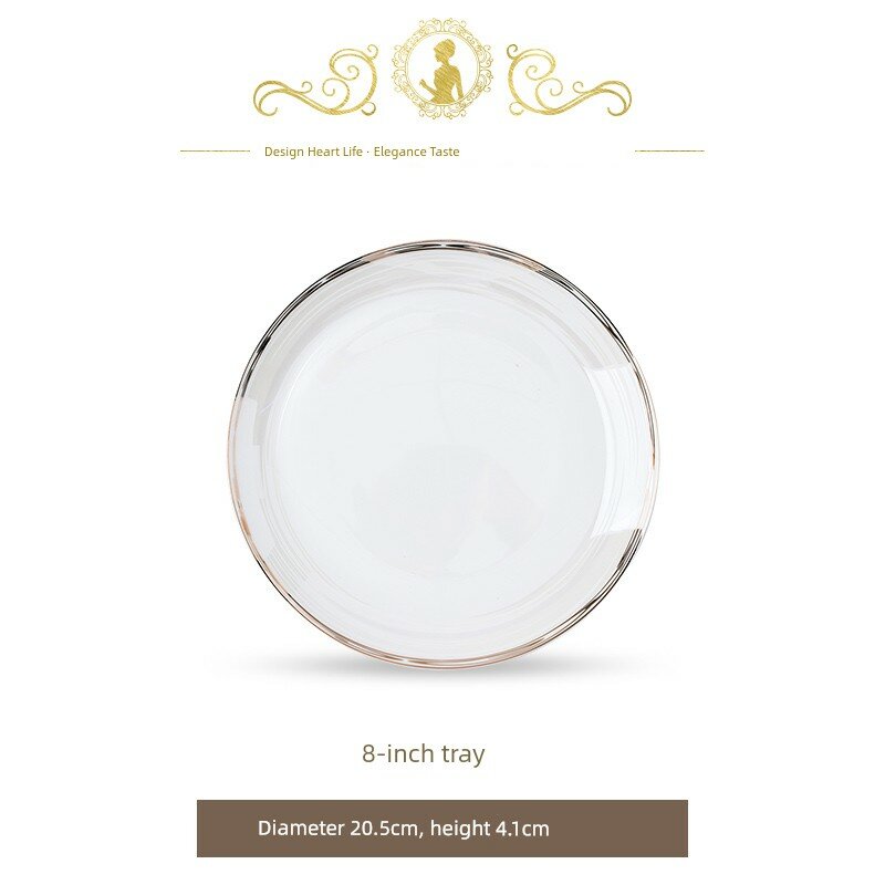 Набор посуды для Нового года 2025: тарелки и миски, домашний набор из костяного фарфора класса люкс (Цзиндэчжэнь),