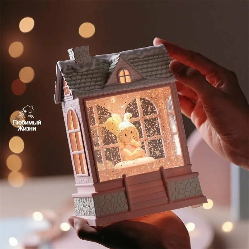 Небьющийся снежный шар с музыкой и снегопадом