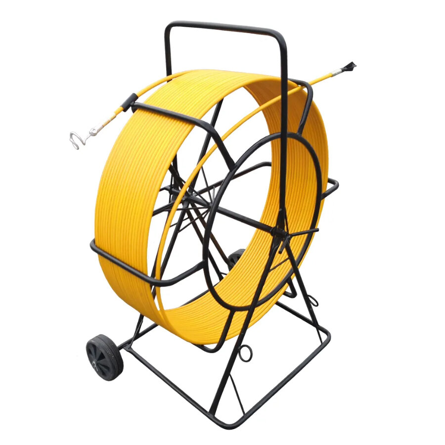 Устройство прочистки канализации и каналов, D11 мм L20 м, на телеге, трос для прочистки канализации, для протяжки кабеля