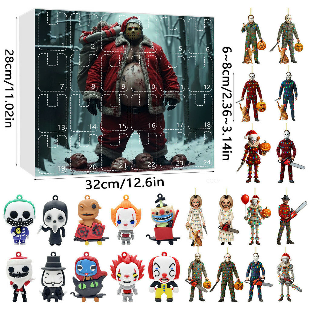 Halloween series horror icons acrylic hanging decorations with pvc dolls for seasonal party and gift style i