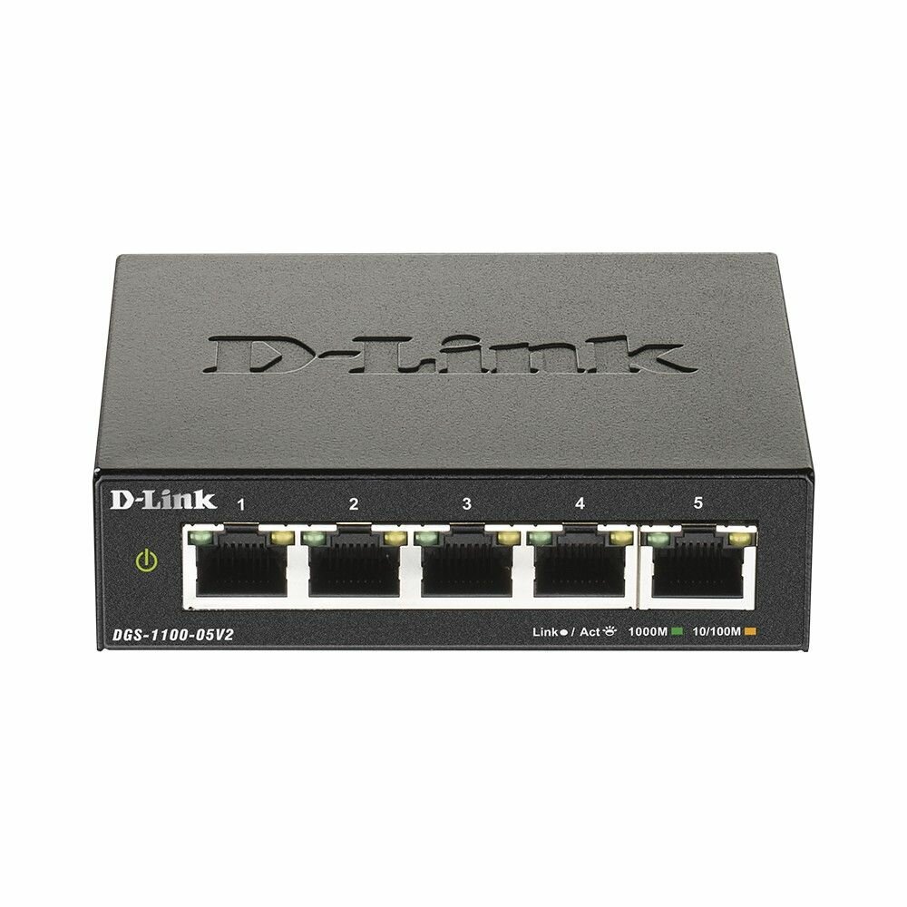 D - Link Сетевое оборудование DGS - 1100 - 05V2 A1A Настраиваемый L2 коммутатор с 5 портами 10 100 1000Base - T